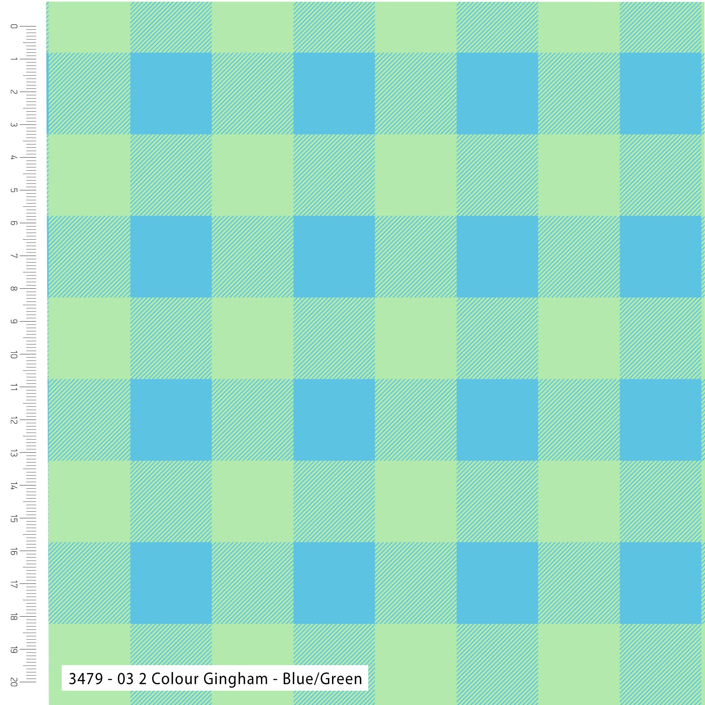 Two Colour Gingham Viscose by The Crafty Pie: Blue/Green (3479-03) – Sew Much To Do